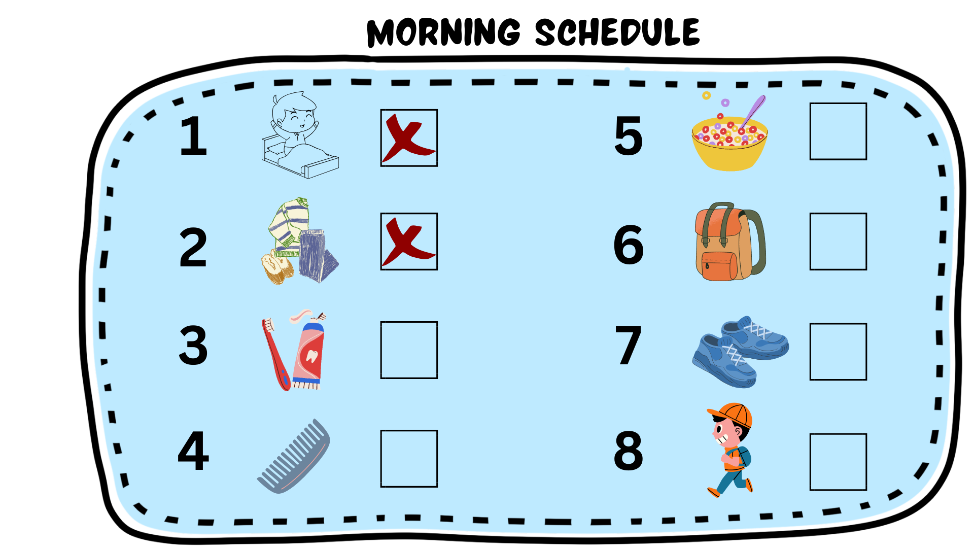 A Morning Visual Schedule! An easy way to get kids ready in the morning ...